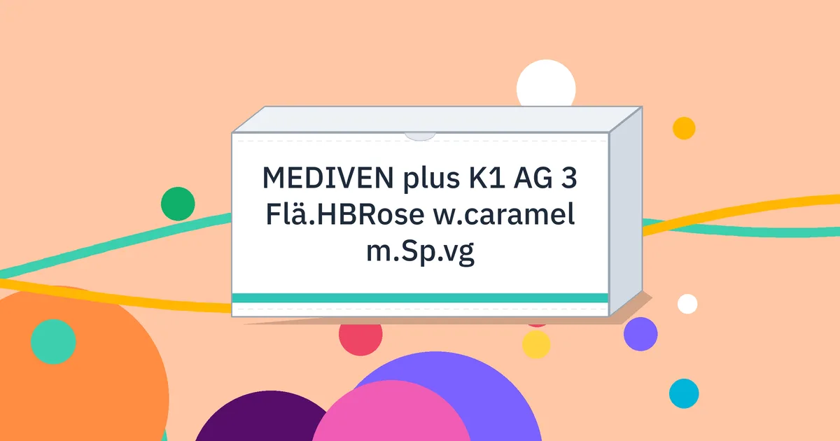 Symbolbild: Packung mit der Aufschrift MEDIVEN plus K1 AG 3 Flä.HBRose w.caramel m.Sp.vg (PZN 15914533) – Verfügbarkeit und Bezug in Apotheken in Frankfurt am Main