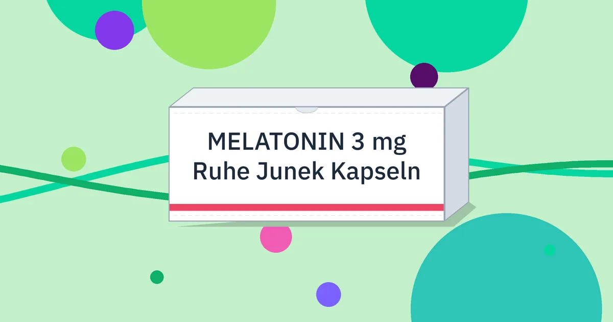 Symbolbild: Packung mit der Aufschrift MELATONIN 3 mg Ruhe Junek Kapseln (PZN 17900475) – Verfügbarkeit und Bezug in Apotheken in Frankfurt am Main