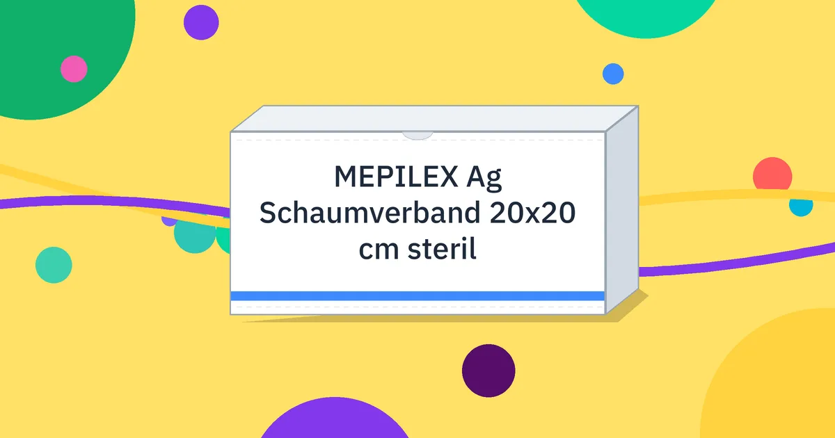 Symbolbild: Packung mit der Aufschrift MEPILEX Ag Schaumverband 20x20 cm steril (PZN 02230968) – Verfügbarkeit und Bezug in Apotheken in Frankfurt am Main