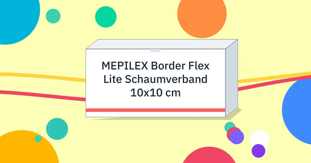 Symbolbild: Packung mit der Aufschrift MEPILEX Border Flex Lite Schaumverband 10x10 cm (PZN 19702064) – Verfügbarkeit und Bezug in Apotheken in Frankfurt am Main