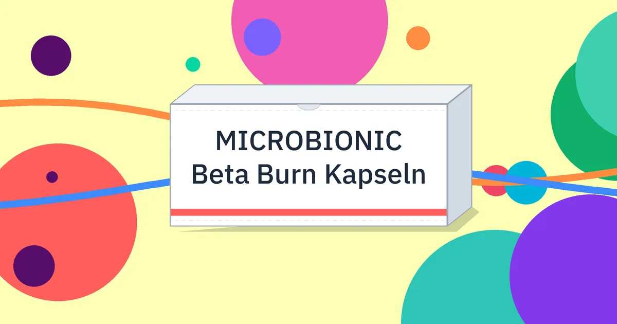 Symbolbild: Packung mit der Aufschrift MICROBIONIC Beta Burn Kapseln (PZN 17920348) – Verfügbarkeit und Bezug in Apotheken in Frankfurt am Main