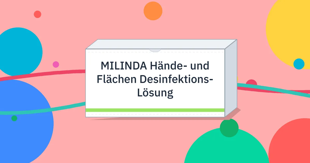 Symbolbild: Packung mit der Aufschrift MILINDA Hände- und Flächen Desinfektions-Lösung (PZN 16719153) – Verfügbarkeit und Bezug in Apotheken in Frankfurt am Main