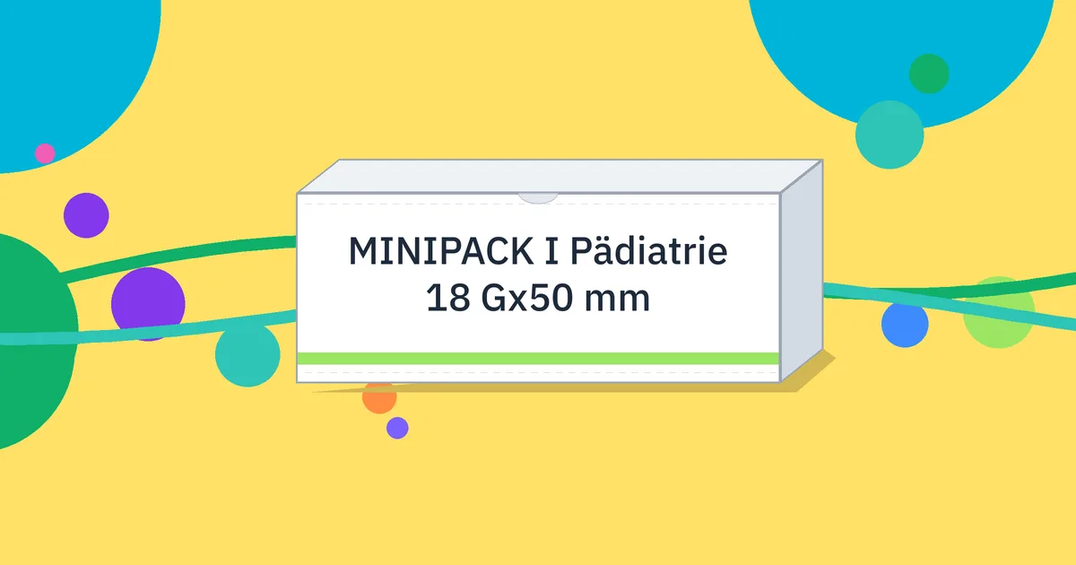 Symbolbild: Packung mit der Aufschrift MINIPACK I Pädiatrie 18 Gx50 mm (PZN 09216782) – Verfügbarkeit und Bezug in Apotheken in Frankfurt am Main