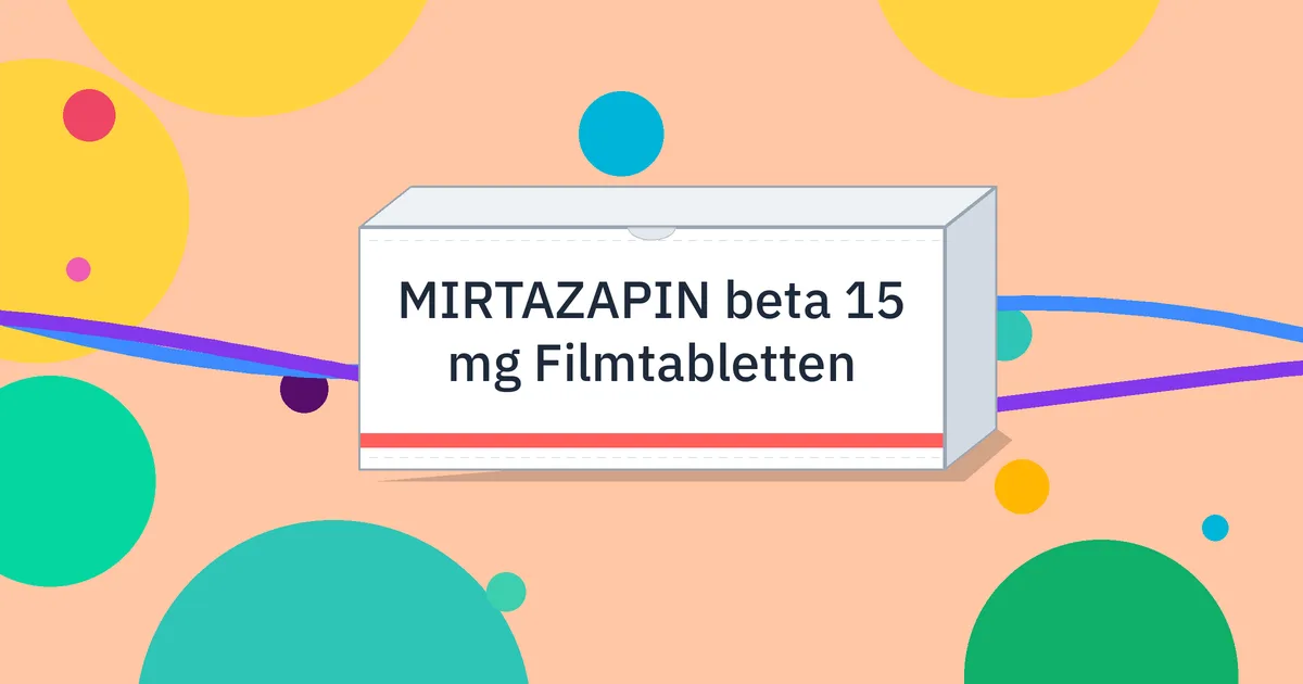 Symbolbild: Packung mit der Aufschrift MIRTAZAPIN beta 15 mg Filmtabletten (PZN 03136378) – Verfügbarkeit und Bezug in Apotheken in Frankfurt am Main