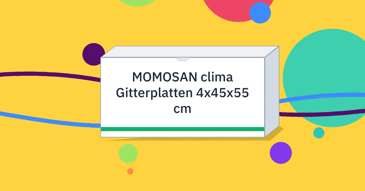 Symbolbild: Packung mit der Aufschrift MOMOSAN clima Gitterplatten 4x45x55 cm (PZN 02240694) – Verfügbarkeit und Bezug in Apotheken in Frankfurt am Main