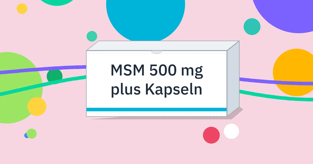 Symbolbild: Packung mit der Aufschrift MSM 500 mg plus Kapseln (PZN 09235561) – Verfügbarkeit und Bezug in Apotheken in Frankfurt am Main