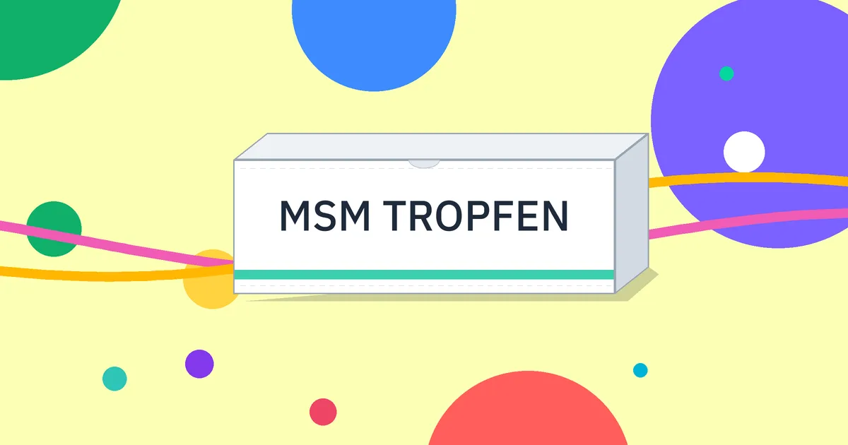 Symbolbild: Packung mit der Aufschrift MSM TROPFEN (PZN 18833806) – Verfügbarkeit und Bezug in Apotheken in Frankfurt am Main