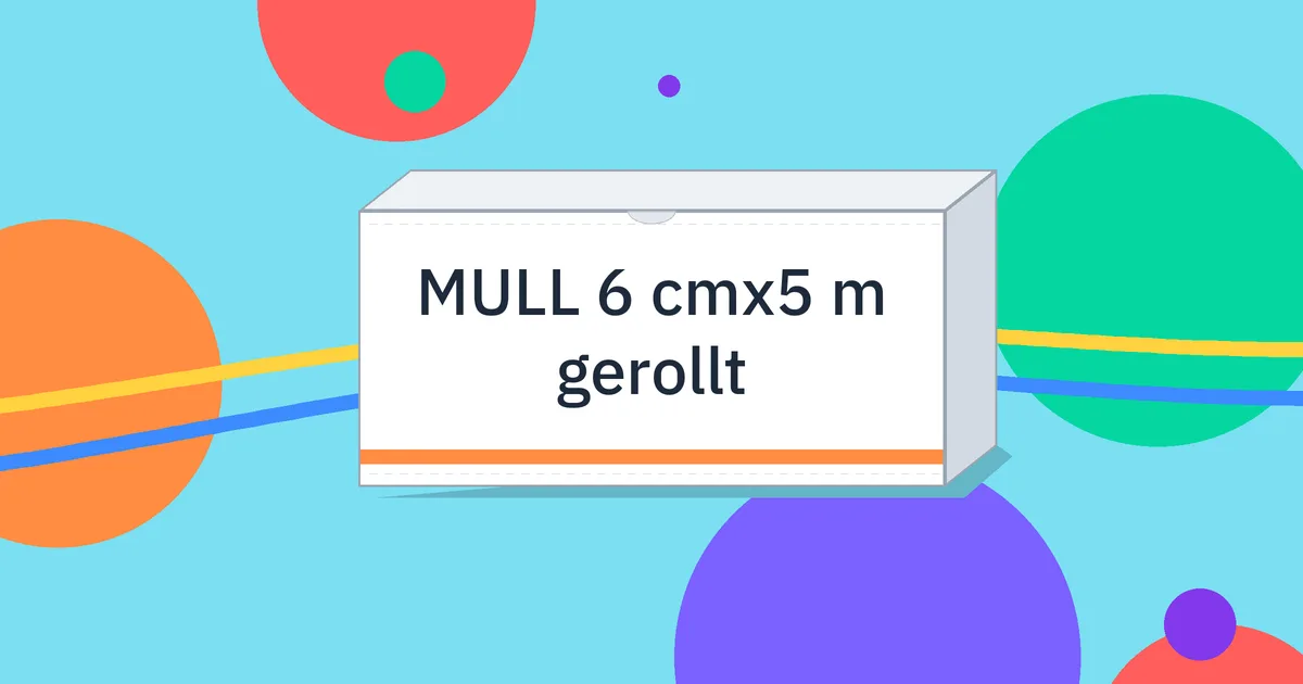 Symbolbild: Packung mit der Aufschrift MULL 6 cmx5 m gerollt (PZN 19765366) – Verfügbarkeit und Bezug in Apotheken in Frankfurt am Main