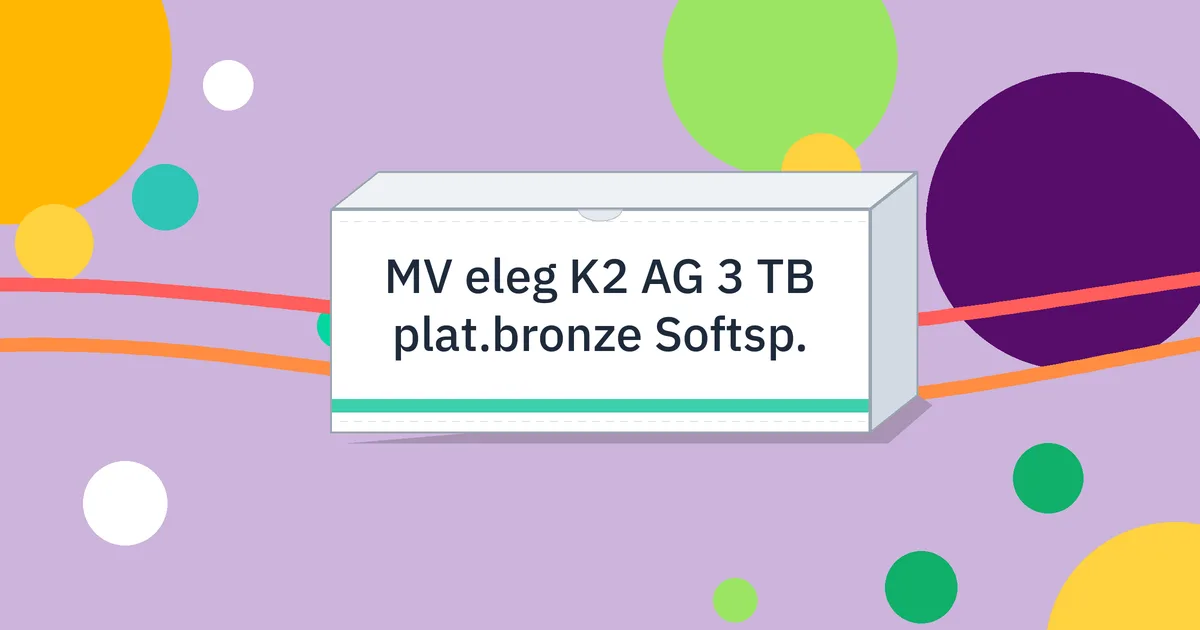Symbolbild: Packung mit der Aufschrift MV eleg K2 AG 3 TB plat.bronze Softsp. (PZN 14718161) – Verfügbarkeit und Bezug in Apotheken in Frankfurt am Main