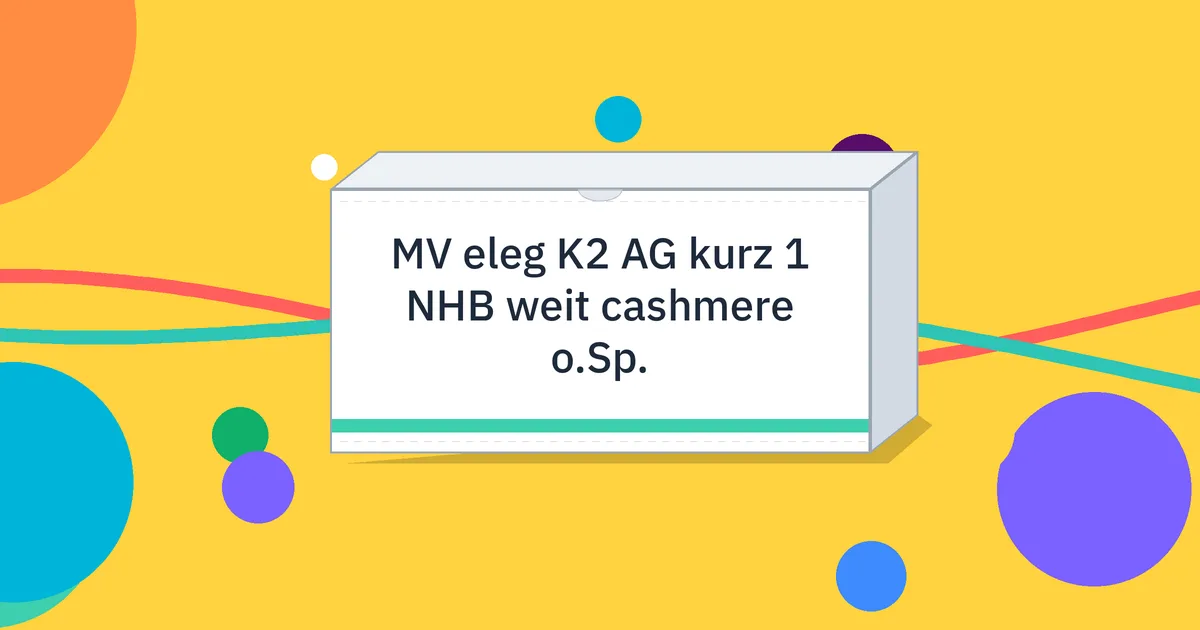 Symbolbild: Packung mit der Aufschrift MV eleg K2 AG kurz 1 NHB weit cashmere o.Sp. (PZN 15714082) – Verfügbarkeit und Bezug in Apotheken in Frankfurt am Main