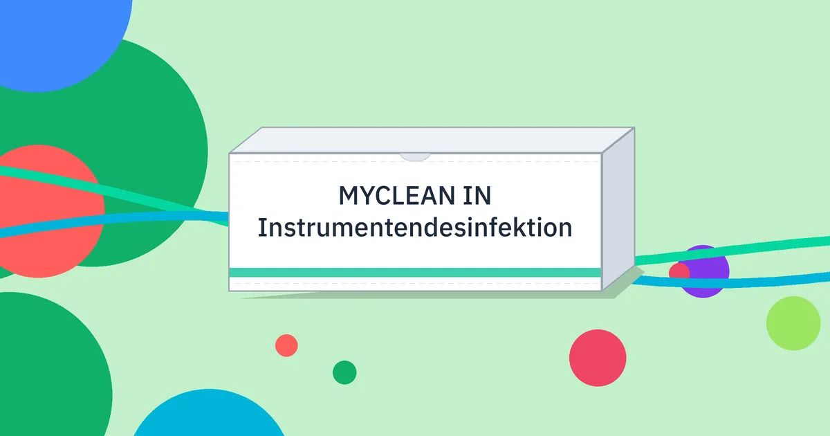 Symbolbild: Packung mit der Aufschrift MYCLEAN IN Instrumentendesinfektion (PZN 20631990) – Verfügbarkeit und Bezug in Apotheken in Frankfurt am Main