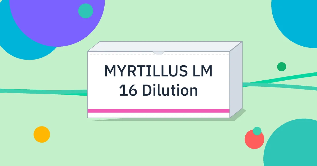 Symbolbild: Packung mit der Aufschrift MYRTILLUS LM 16 Dilution (PZN 13613543) – Verfügbarkeit und Bezug in Apotheken in Frankfurt am Main