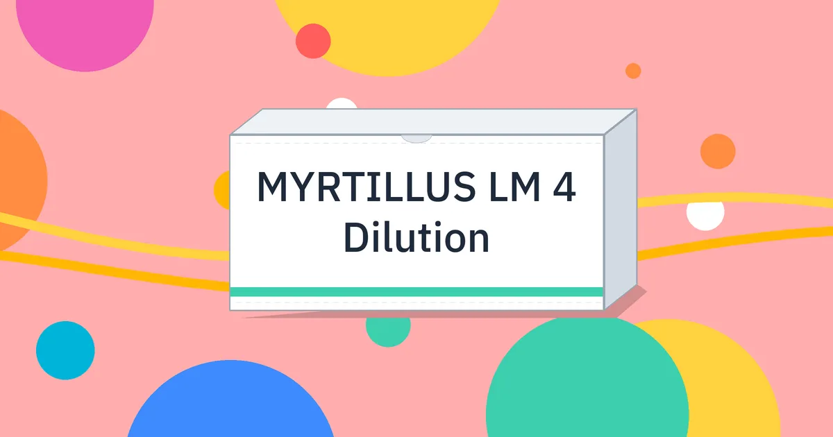 Symbolbild: Packung mit der Aufschrift MYRTILLUS LM 4 Dilution (PZN 13613394) – Verfügbarkeit und Bezug in Apotheken in Frankfurt am Main