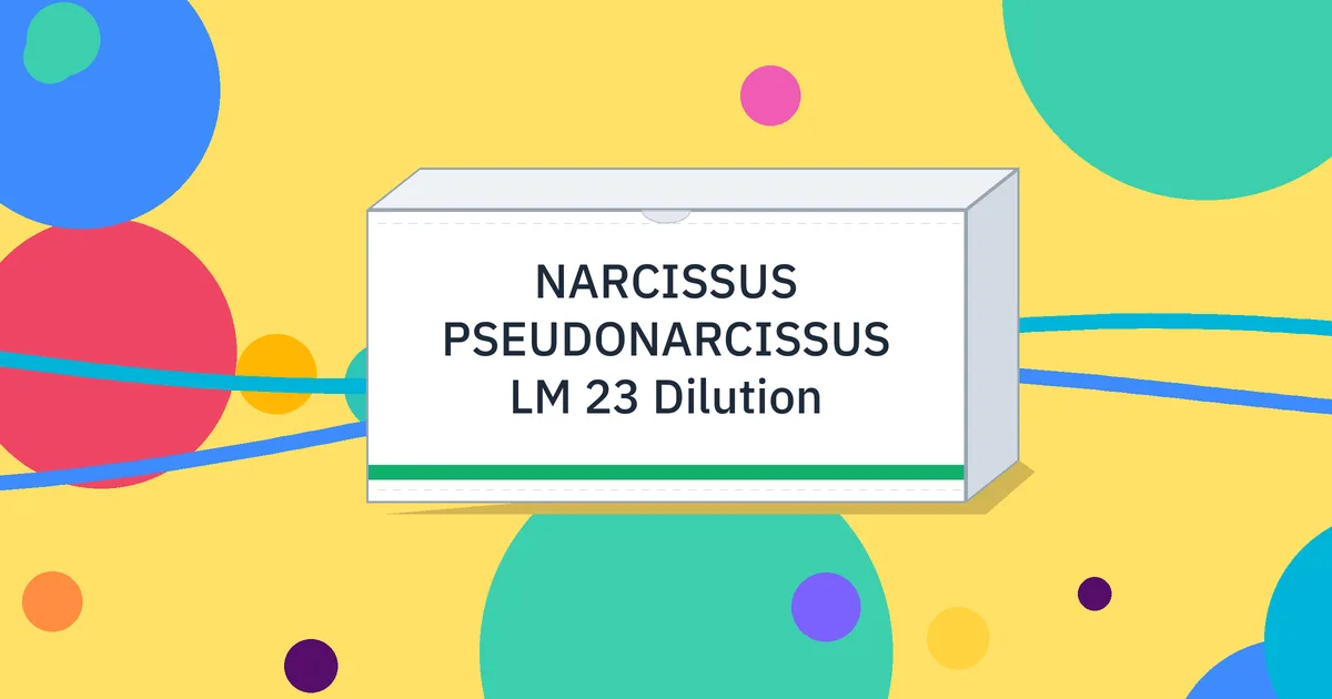 Symbolbild: Packung mit der Aufschrift NARCISSUS PSEUDONARCISSUS LM 23 Dilution (PZN 13615973) – Verfügbarkeit und Bezug in Apotheken in Frankfurt am Main