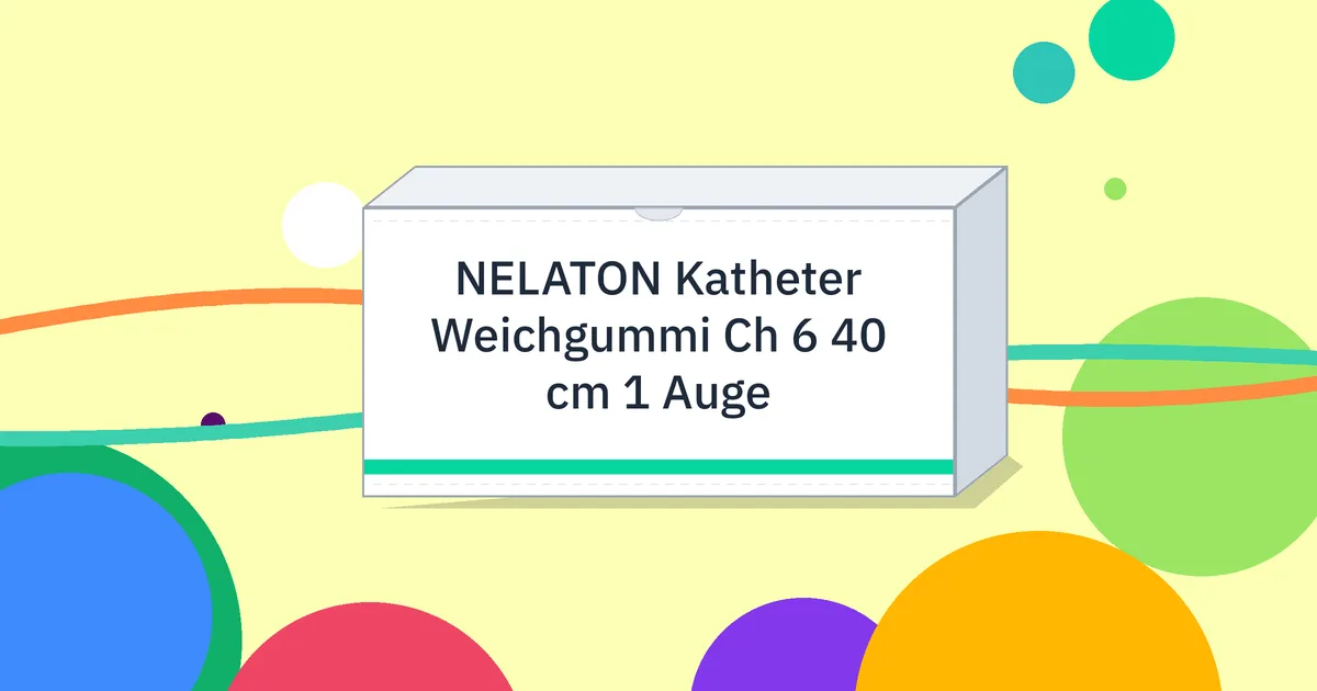 Symbolbild: Packung mit der Aufschrift NELATON Katheter Weichgummi Ch 6 40 cm 1 Auge (PZN 10086008) – Verfügbarkeit und Bezug in Apotheken in Frankfurt am Main