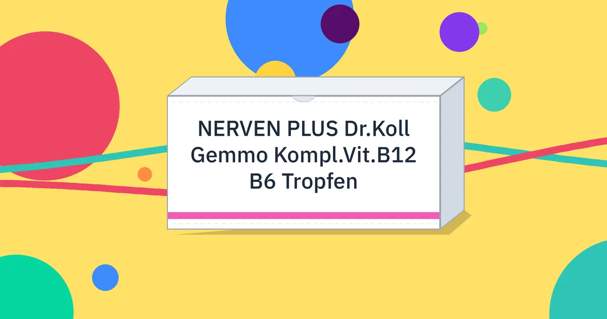 Symbolbild: Packung mit der Aufschrift NERVEN PLUS Dr.Koll Gemmo Kompl.Vit.B12 B6 Tropfen (PZN 18137610) – Verfügbarkeit und Bezug in Apotheken in Frankfurt am Main