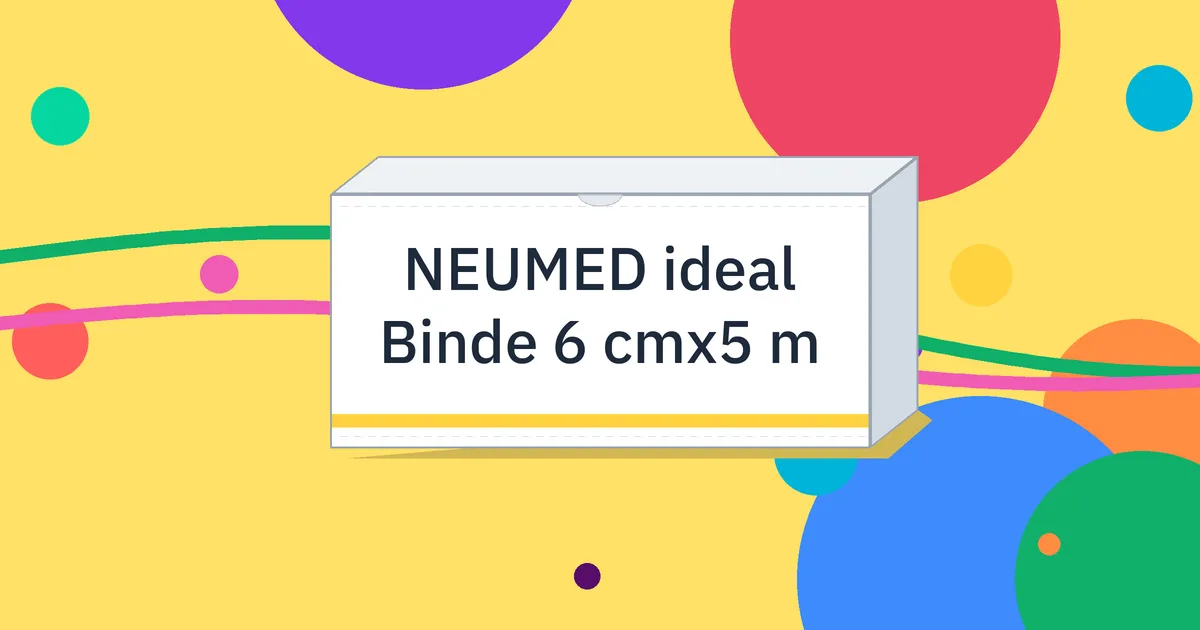Symbolbild: Packung mit der Aufschrift NEUMED ideal Binde 6 cmx5 m (PZN 20398140) – Verfügbarkeit und Bezug in Apotheken in Frankfurt am Main