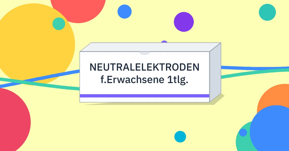 Symbolbild: Packung mit der Aufschrift NEUTRALELEKTRODEN f.Erwachsene 1tlg. (PZN 03128628) – Verfügbarkeit und Bezug in Apotheken in Frankfurt am Main