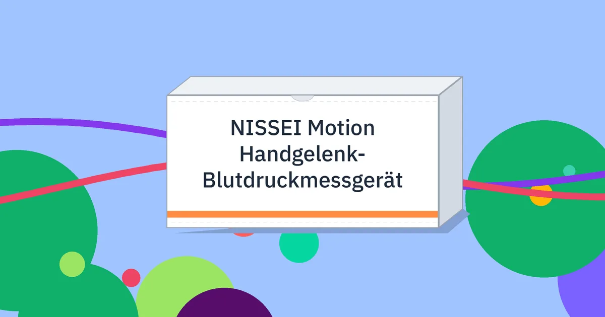Symbolbild: Packung mit der Aufschrift NISSEI Motion Handgelenk-Blutdruckmessgerät (PZN 18890661) – Verfügbarkeit und Bezug in Apotheken in Frankfurt am Main