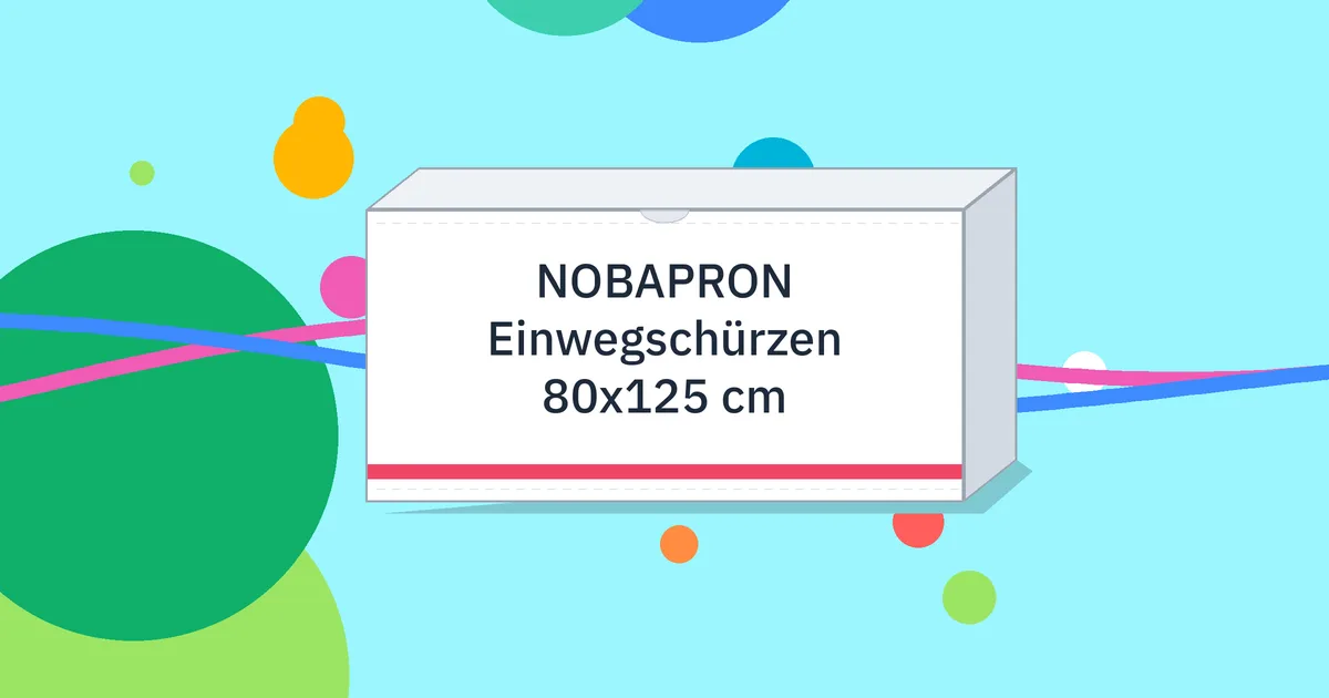 Symbolbild: Packung mit der Aufschrift NOBAPRON Einwegschürzen 80x125 cm (PZN 06437293) – Verfügbarkeit und Bezug in Apotheken in Frankfurt am Main