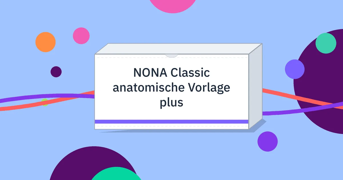 Symbolbild: Packung mit der Aufschrift NONA Classic anatomische Vorlage plus (PZN 12538118) – Verfügbarkeit und Bezug in Apotheken in Frankfurt am Main