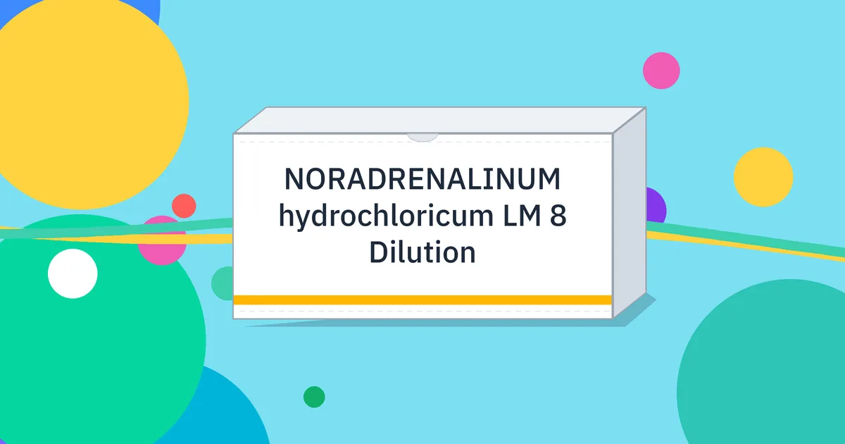 Symbolbild: Packung mit der Aufschrift NORADRENALINUM hydrochloricum LM 8 Dilution (PZN 13619994) – Verfügbarkeit und Bezug in Apotheken in Frankfurt am Main