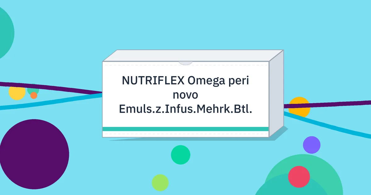 Symbolbild: Packung mit der Aufschrift NUTRIFLEX Omega peri novo Emuls.z.Infus.Mehrk.Btl. (PZN 13872339) – Verfügbarkeit und Bezug in Apotheken in Frankfurt am Main