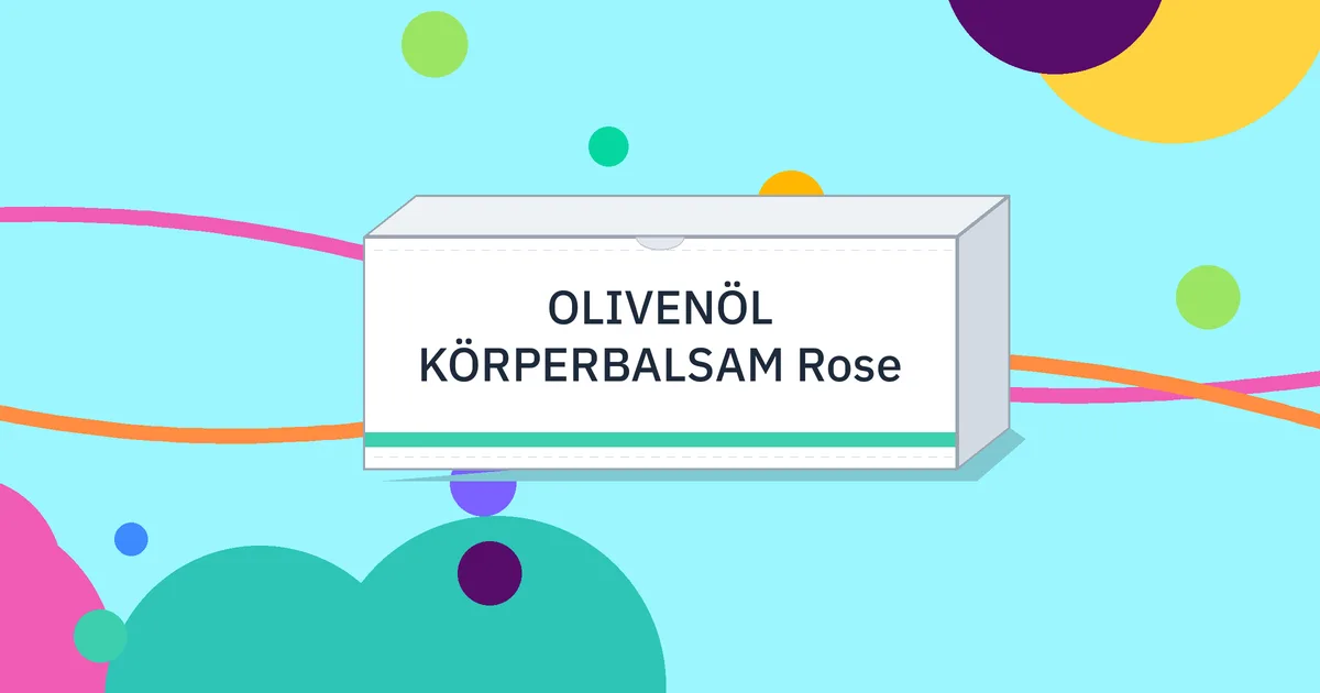 Symbolbild: Packung mit der Aufschrift OLIVENÖL KÖRPERBALSAM Rose (PZN 18028648) – Verfügbarkeit und Bezug in Apotheken in Frankfurt am Main