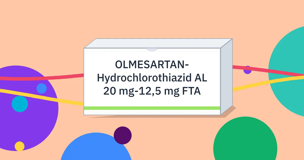 Symbolbild: Packung mit der Aufschrift OLMESARTAN-Hydrochlorothiazid AL 20 mg-12,5 mg FTA (PZN 12572121) – Verfügbarkeit und Bezug in Apotheken in Frankfurt am Main