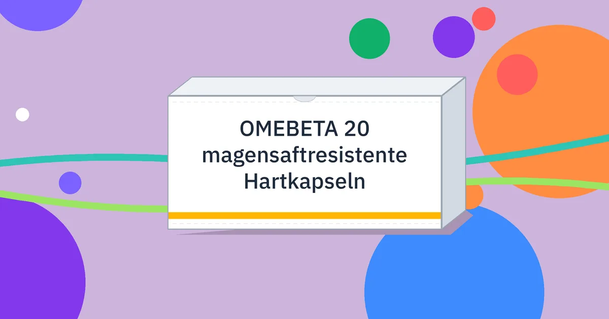 Symbolbild: Packung mit der Aufschrift OMEBETA 20 magensaftresistente Hartkapseln (PZN 00300191) – Verfügbarkeit und Bezug in Apotheken in Frankfurt am Main