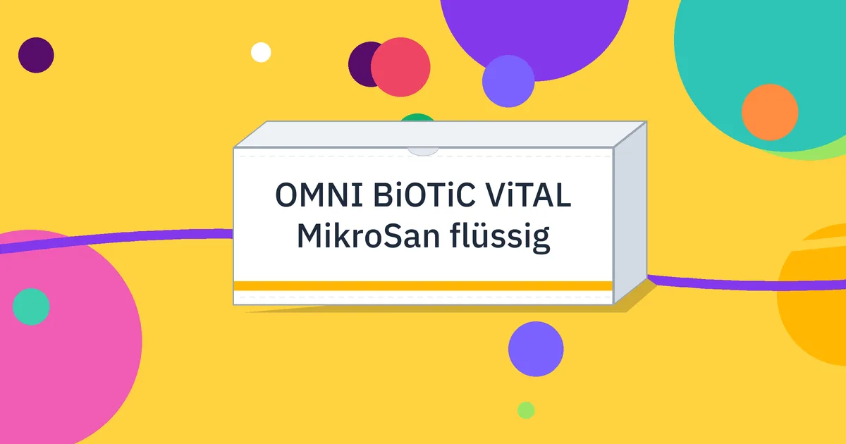 Symbolbild: Packung mit der Aufschrift OMNI BiOTiC ViTAL MikroSan flüssig (PZN 20398677) – Verfügbarkeit und Bezug in Apotheken in Frankfurt am Main