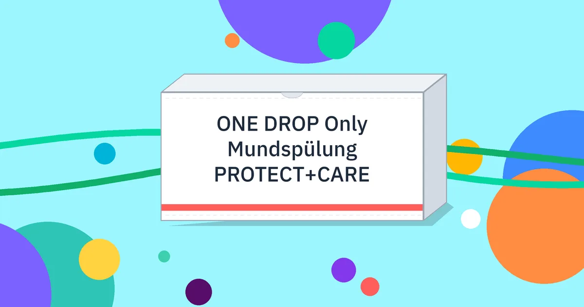 Symbolbild: Packung mit der Aufschrift ONE DROP Only Mundspülung PROTECT+CARE (PZN 17944662) – Verfügbarkeit und Bezug in Apotheken in Frankfurt am Main