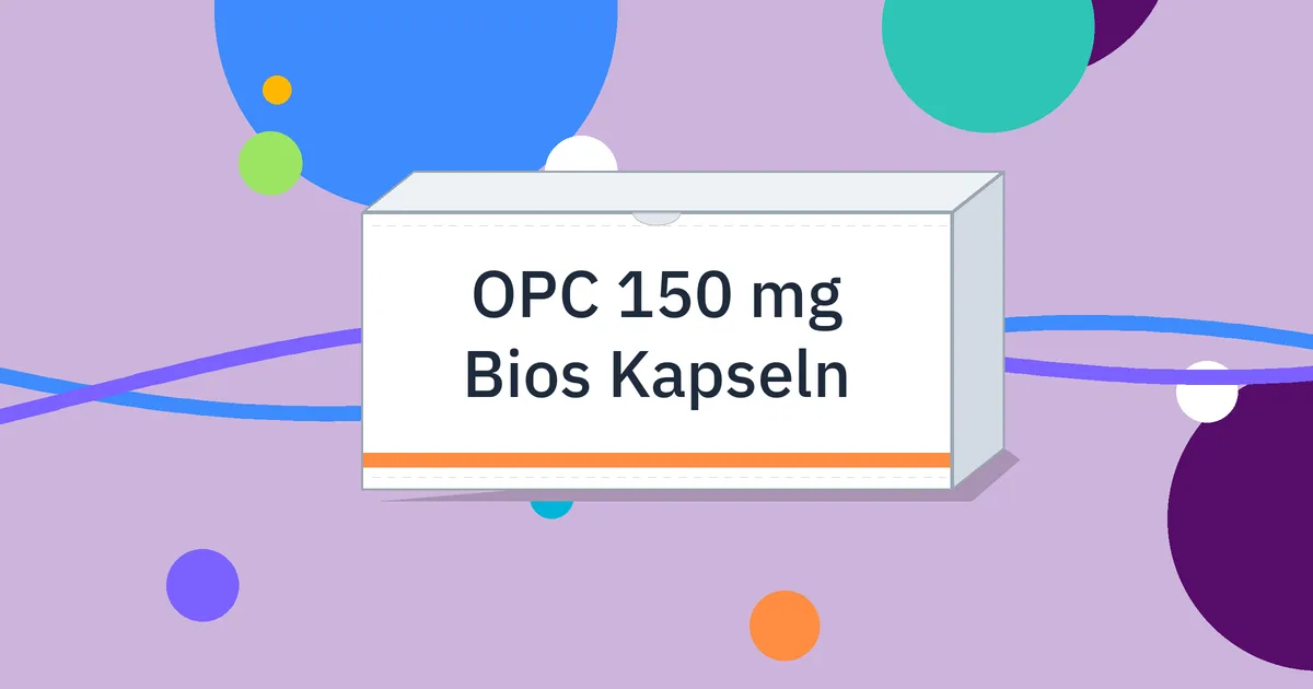 Symbolbild: Packung mit der Aufschrift OPC 150 mg Bios Kapseln (PZN 05996286) – Verfügbarkeit und Bezug in Apotheken in Frankfurt am Main