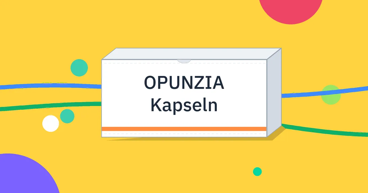 Symbolbild: Packung mit der Aufschrift OPUNZIA Kapseln (PZN 10838649) – Verfügbarkeit und Bezug in Apotheken in Frankfurt am Main
