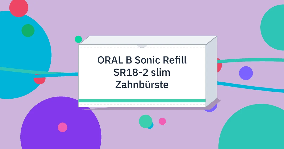 Symbolbild: Packung mit der Aufschrift ORAL B Sonic Refill SR18-2 slim Zahnbürste (PZN 00700447) – Verfügbarkeit und Bezug in Apotheken in Frankfurt am Main