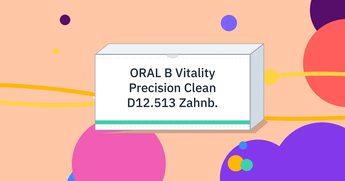 Symbolbild: Packung mit der Aufschrift ORAL B Vitality Precision Clean D12.513 Zahnb. (PZN 04889335) – Verfügbarkeit und Bezug in Apotheken in Frankfurt am Main