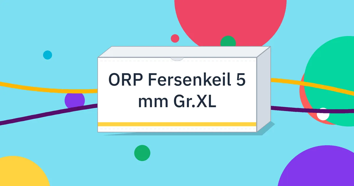 Symbolbild: Packung mit der Aufschrift ORP Fersenkeil 5 mm Gr.XL (PZN 05360602) – Verfügbarkeit und Bezug in Apotheken in Frankfurt am Main