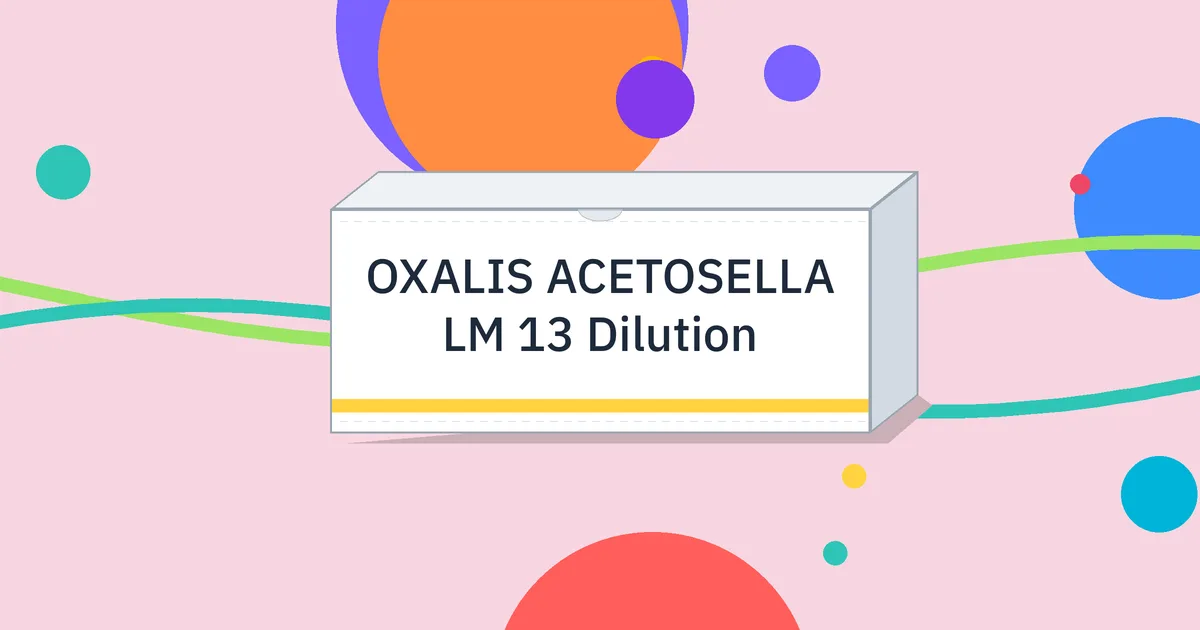 Symbolbild: Packung mit der Aufschrift OXALIS ACETOSELLA LM 13 Dilution (PZN 13628941) – Verfügbarkeit und Bezug in Apotheken in Frankfurt am Main