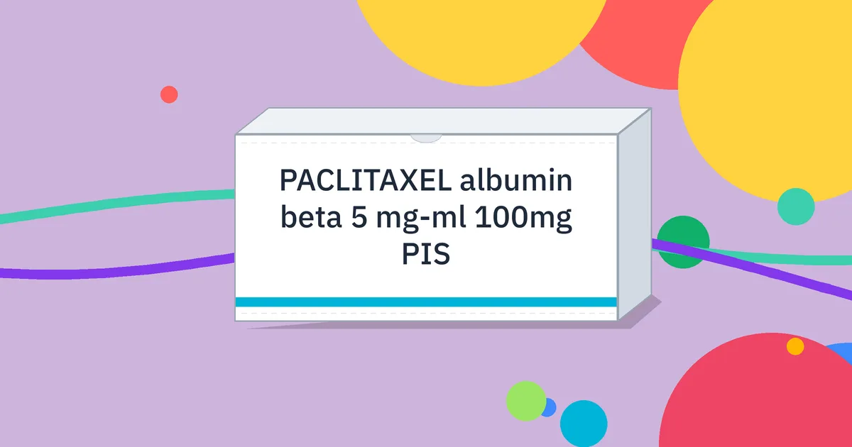 Symbolbild: Packung mit der Aufschrift PACLITAXEL albumin beta 5 mg-ml 100mg PIS (PZN 19182564) – Verfügbarkeit und Bezug in Apotheken in Frankfurt am Main