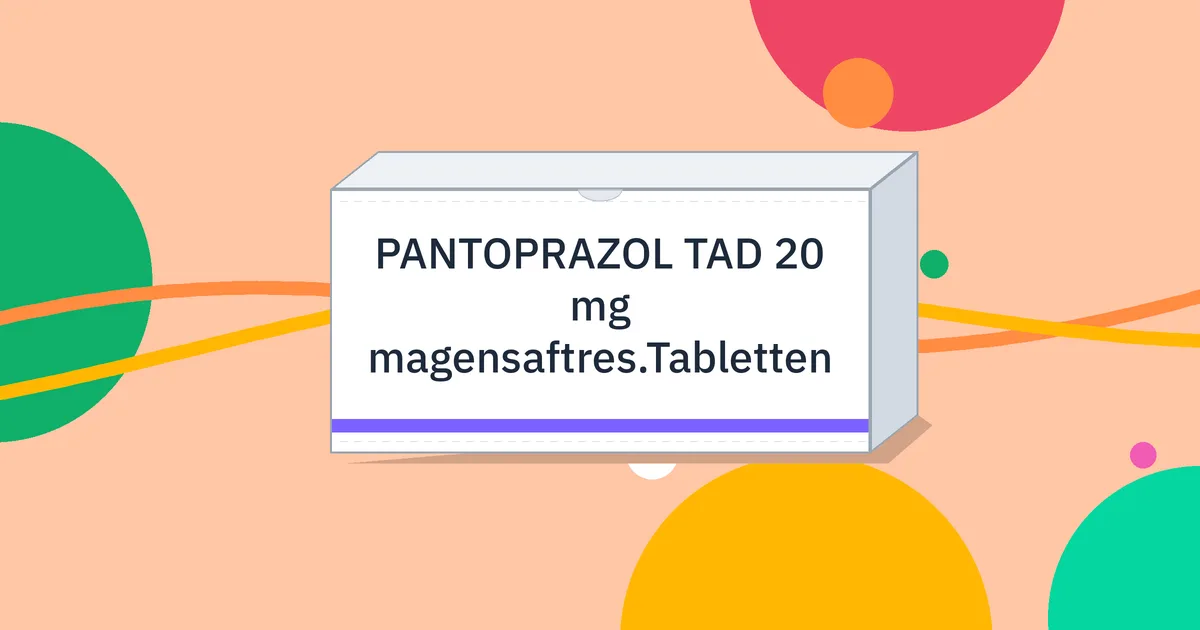 Symbolbild: Packung mit der Aufschrift PANTOPRAZOL TAD 20 mg magensaftres.Tabletten (PZN 19743086) – Verfügbarkeit und Bezug in Apotheken in Frankfurt am Main