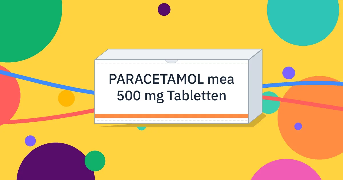 Symbolbild: Packung mit der Aufschrift PARACETAMOL mea 500 mg Tabletten (PZN 16609111) – Verfügbarkeit und Bezug in Apotheken in Frankfurt am Main
