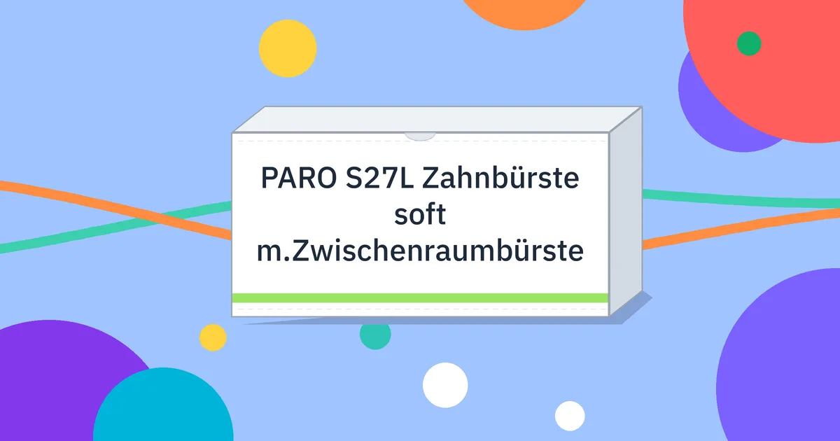 Symbolbild: Packung mit der Aufschrift PARO S27L Zahnbürste soft m.Zwischenraumbürste (PZN 17372289) – Verfügbarkeit und Bezug in Apotheken in Frankfurt am Main