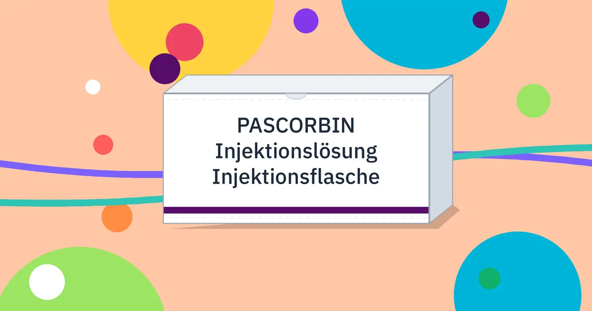 Symbolbild: Packung mit der Aufschrift PASCORBIN Injektionslösung Injektionsflasche (PZN 00581310) – Verfügbarkeit und Bezug in Apotheken in Frankfurt am Main