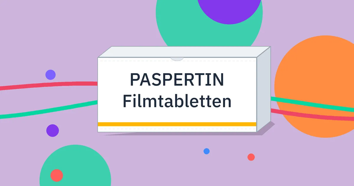Symbolbild: Packung mit der Aufschrift PASPERTIN Filmtabletten (PZN 00777444) – Verfügbarkeit und Bezug in Apotheken in Frankfurt am Main