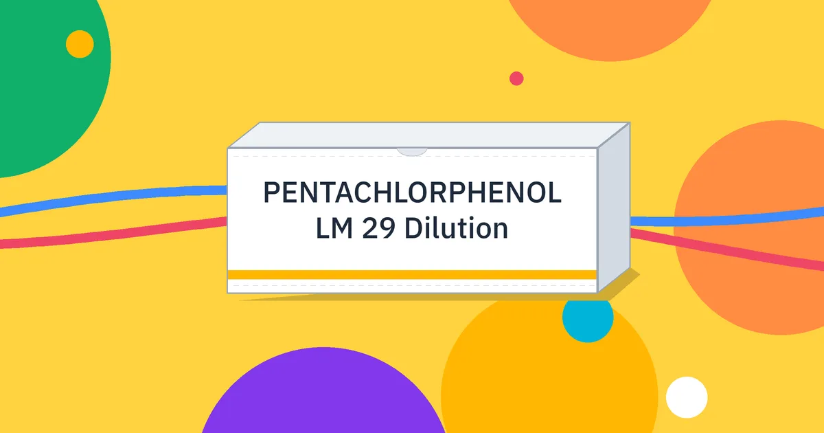 Symbolbild: Packung mit der Aufschrift PENTACHLORPHENOL LM 29 Dilution (PZN 13634373) – Verfügbarkeit und Bezug in Apotheken in Frankfurt am Main