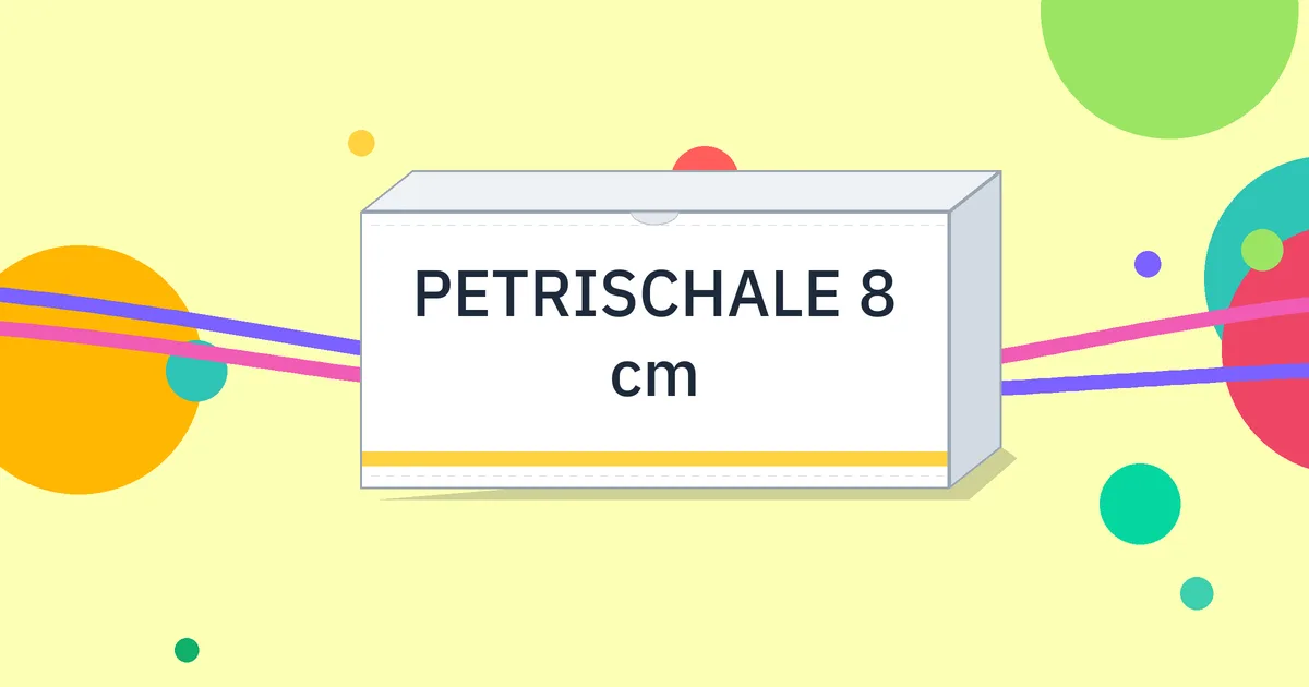 Symbolbild: Packung mit der Aufschrift PETRISCHALE 8 cm (PZN 01734862) – Verfügbarkeit und Bezug in Apotheken in Frankfurt am Main