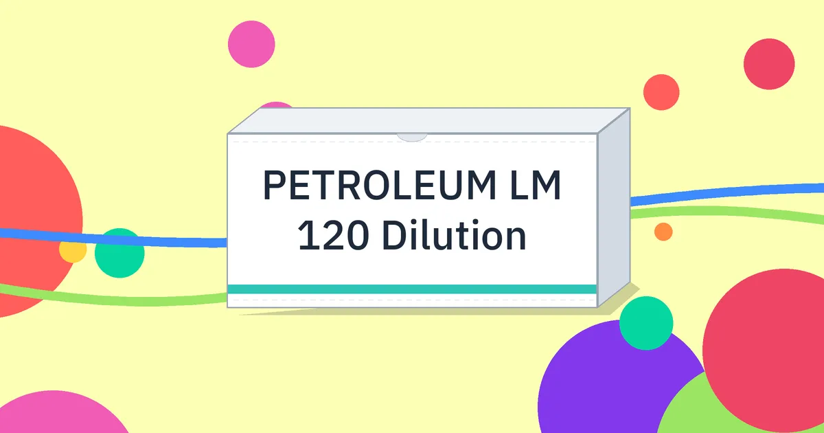 Symbolbild: Packung mit der Aufschrift PETROLEUM LM 120 Dilution (PZN 12977958) – Verfügbarkeit und Bezug in Apotheken in Frankfurt am Main