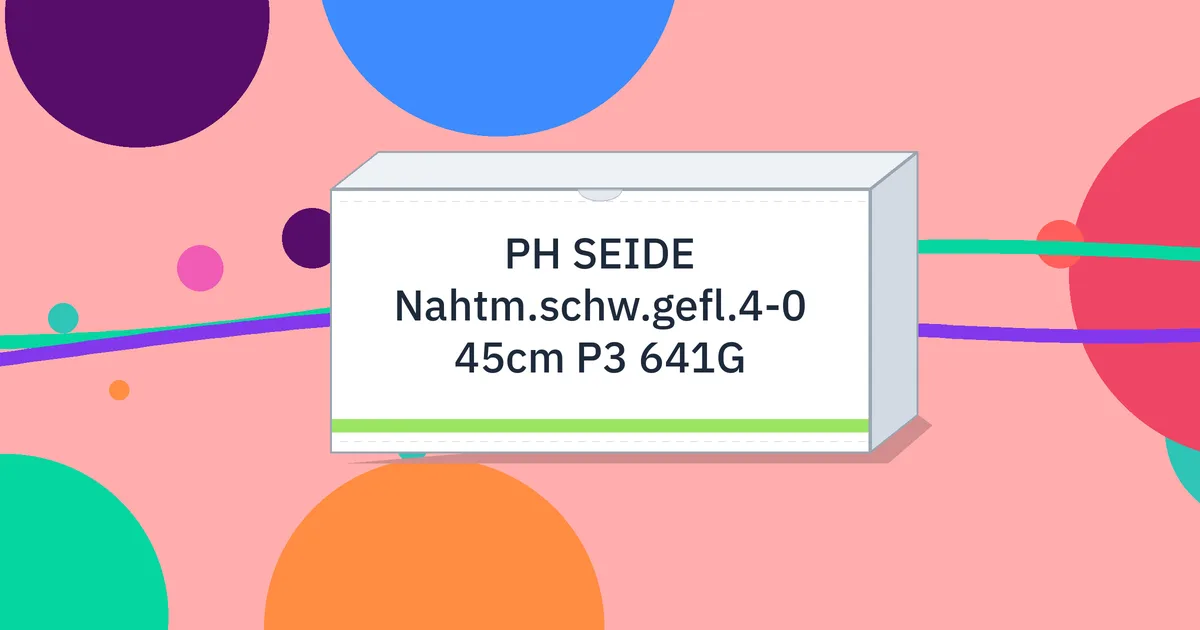 Symbolbild: Packung mit der Aufschrift PH SEIDE Nahtm.schw.gefl.4-0 45cm P3 641G (PZN 20173263) – Verfügbarkeit und Bezug in Apotheken in Frankfurt am Main