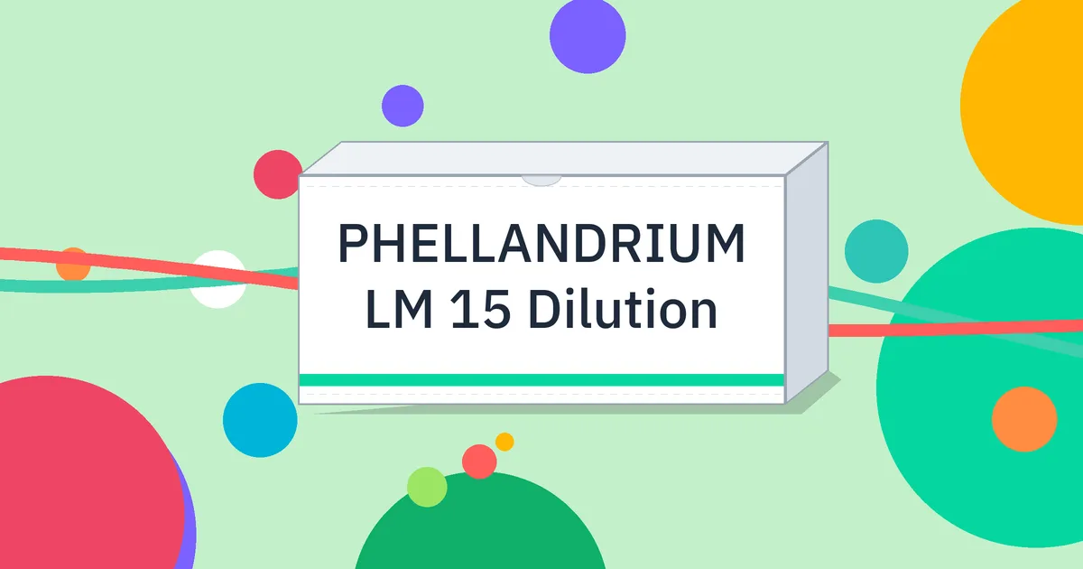 Symbolbild: Packung mit der Aufschrift PHELLANDRIUM LM 15 Dilution (PZN 13637466) – Verfügbarkeit und Bezug in Apotheken in Frankfurt am Main