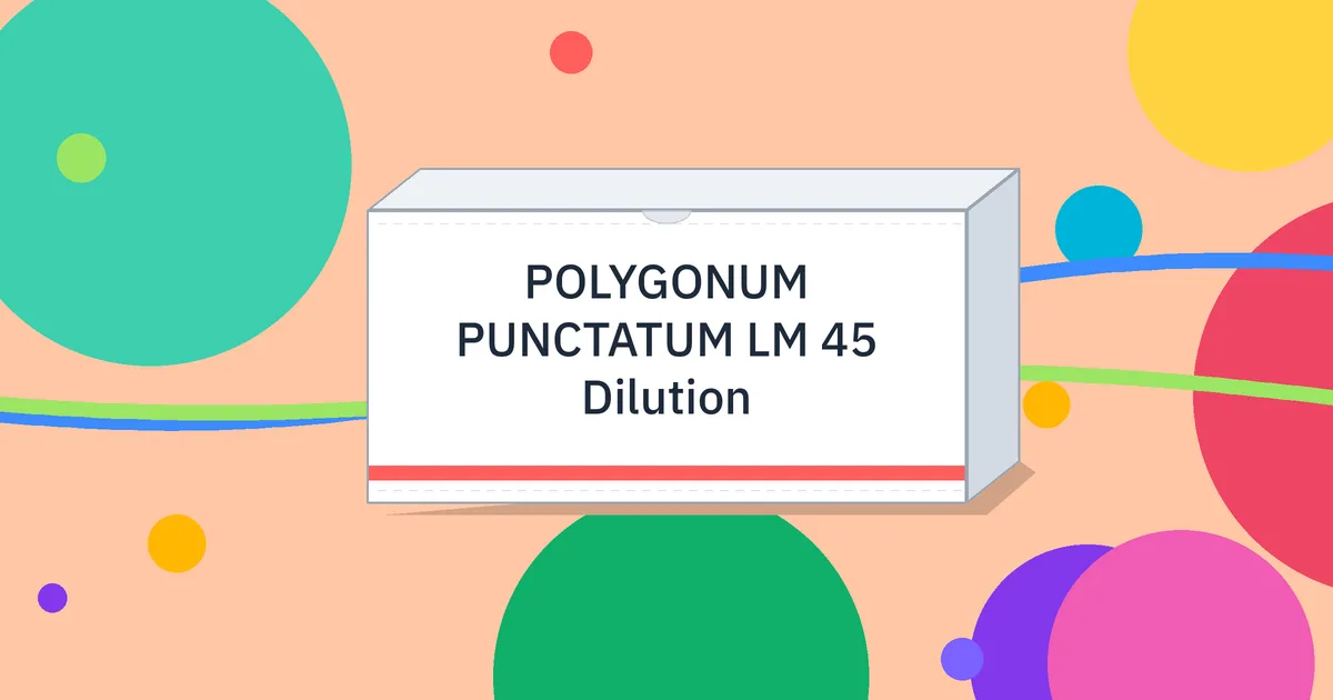Symbolbild: Packung mit der Aufschrift POLYGONUM PUNCTATUM LM 45 Dilution (PZN 13663104) – Verfügbarkeit und Bezug in Apotheken in Frankfurt am Main